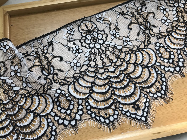 Two-tone Lace Trim Chantilly Lace Trim French Lace Wedding | Etsy