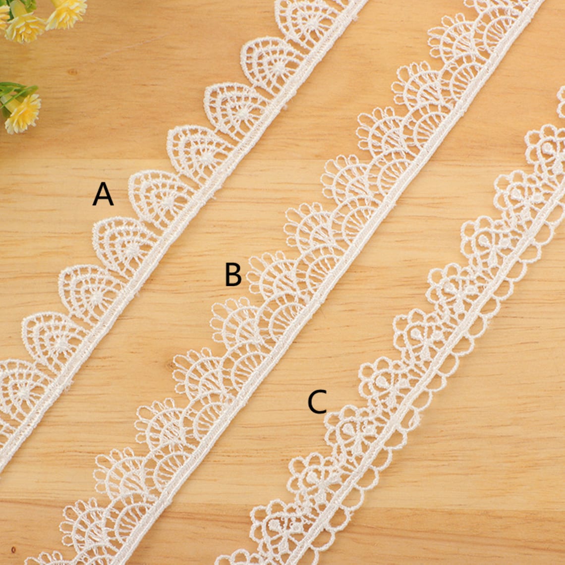 Narrow Lace Trim, off White Lace Trim, Venice Lace Trim, Guipure Venise ...