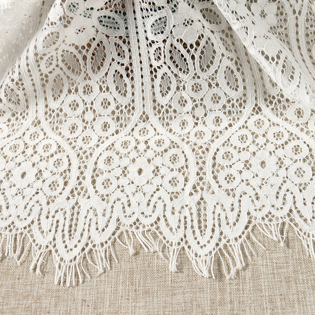 New Chantilly Lace off White Geometric Pattern Embroidery Lace Eyelash ...