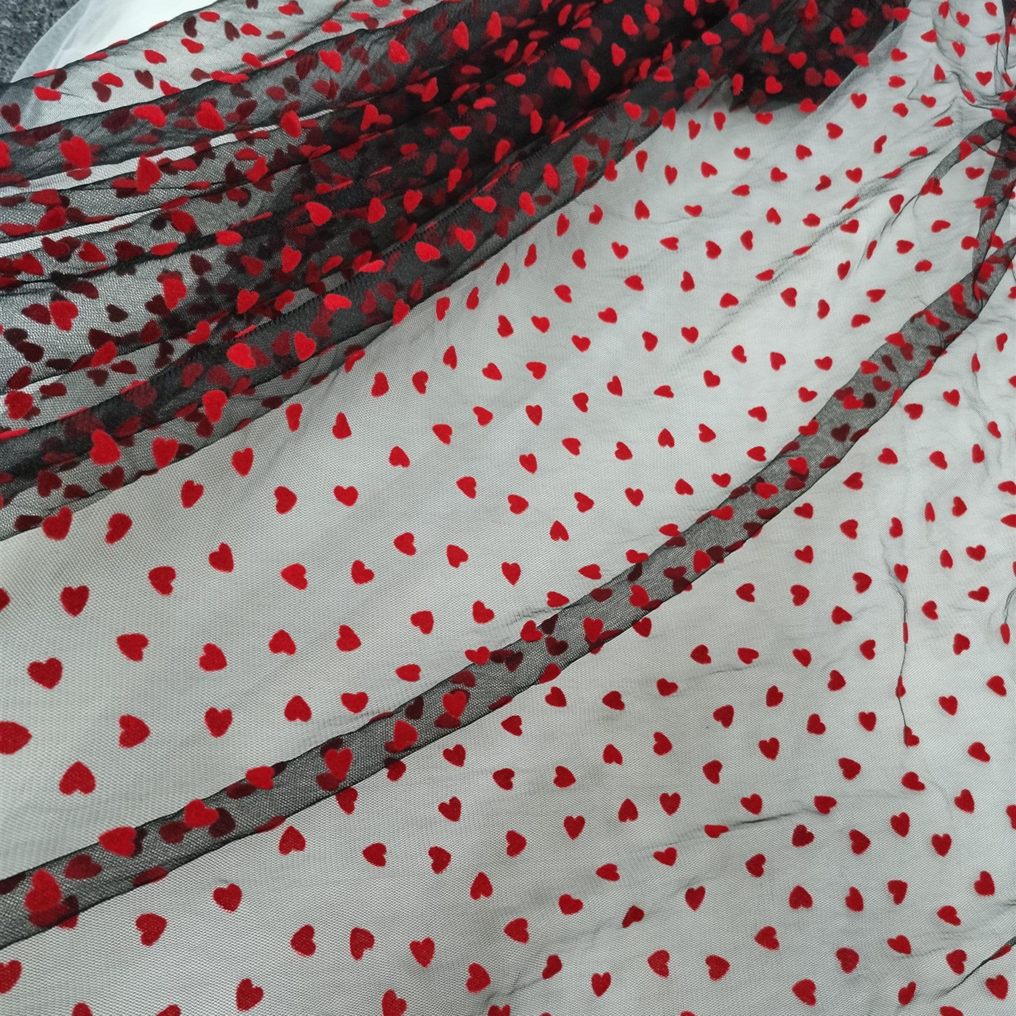 Red Heart Fabric Flocked Heart Tulle Lace Fabric - Etsy UK Red Heart Fabric Flocked Heart Tulle Lace Fabric - Etsy UK