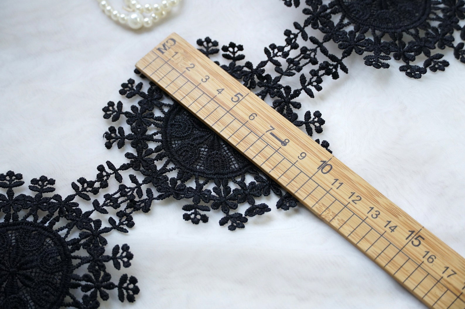 Venice Lace Trim, Circle Lace Trim, Black Guipure Lace Trimming for ...
