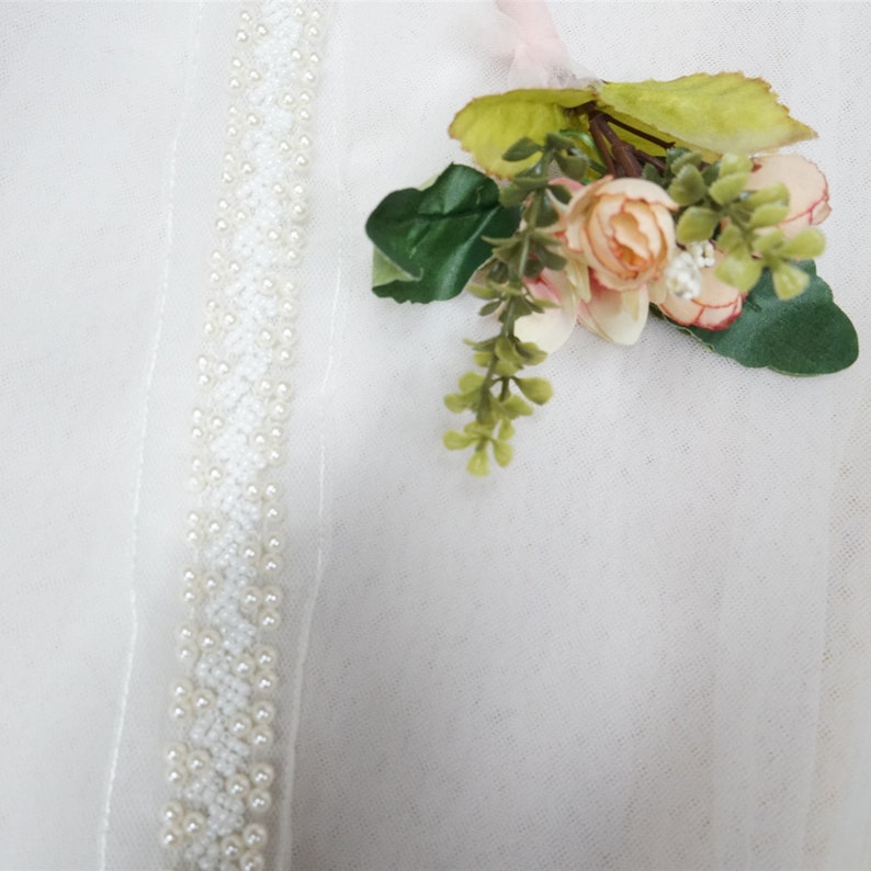 Exquisite Beaded Lace Trim, Pearl Beading Lace Trim for Bridal Sash ...