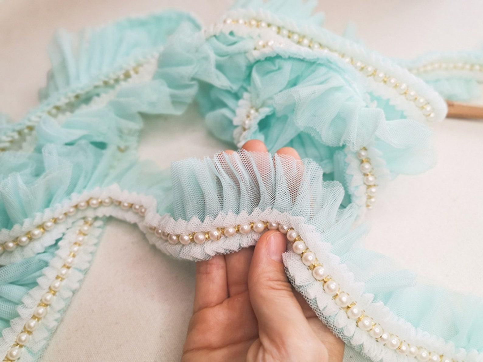 Beaded Ruffled Lace Trim Pleated Lace Trim Ruffled Lace Trim - Etsy