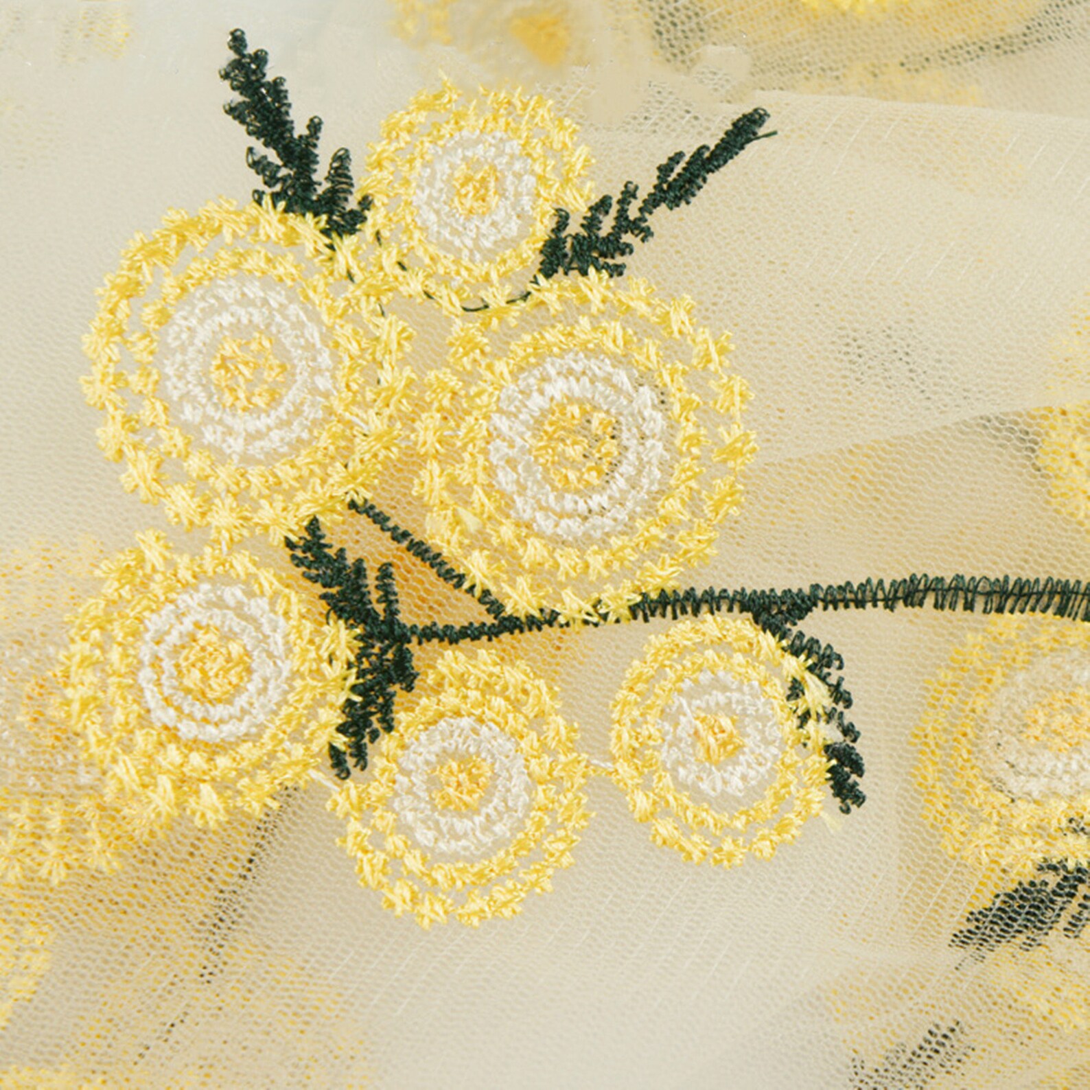 51" Wide Adorable Yellow Sunflower Floral Embroidery Lace Fabric for ...