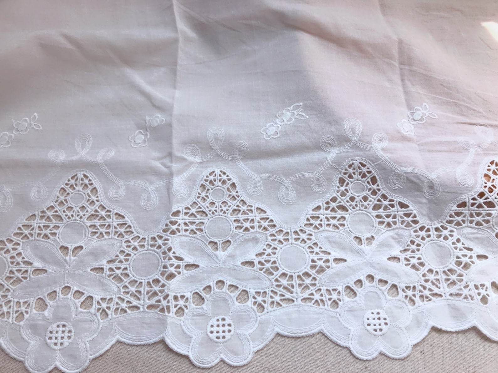 Off White 13.7 Wide Cotton Lace Trim Wide Lace Trim | Etsy