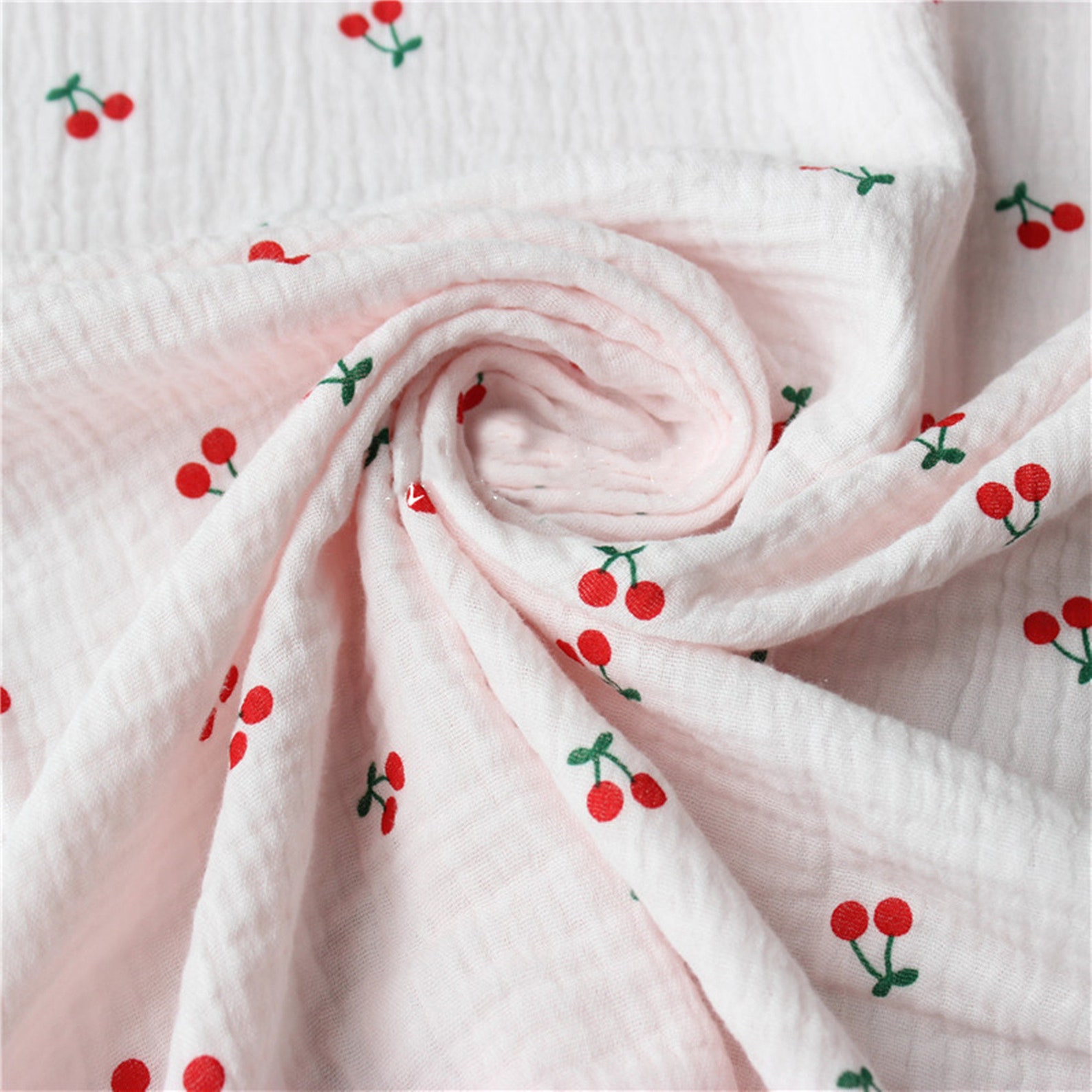 1 Yard Adorable Cherry Prints Double Gauze Baby Cotton Muslin - Etsy