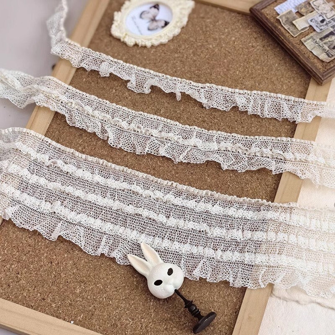 Cute Ruffle Eyelet Trim, Elastic Ruffled Trim, Pleated Dress Decor ...
