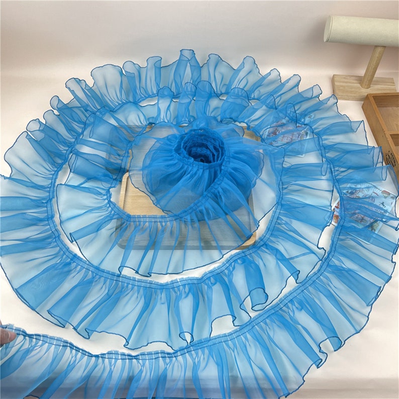 Single Ruffle Lace Trim Ruffle Organza Lace Trim Pleated | Etsy
