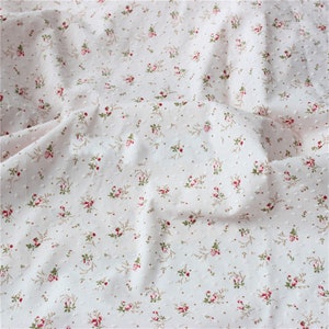 Exquisite Small Flowers Print Cotton Fabric With 3D Polka Dots, Cotton ...