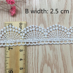 14 Yards Venice Lace Trim, Narrow Lace, Crochet Lace Trim, Scalloped ...