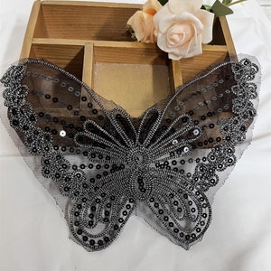 Large Butterfly Applique, Butterfly Motif Corded Embroidery Lace ...