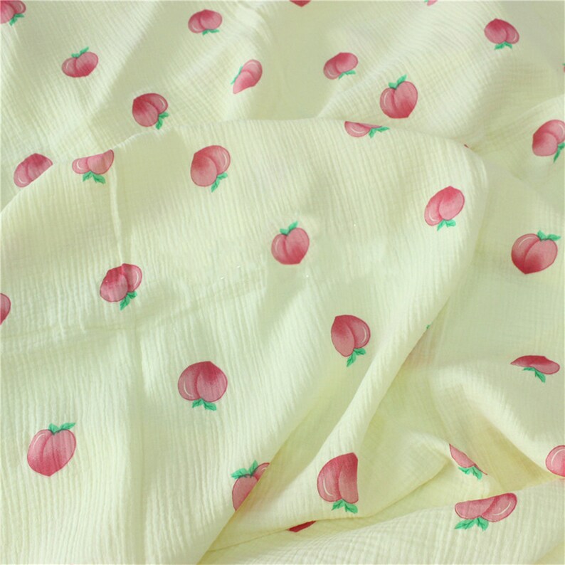 Cute Peach Prints Double Gauze Baby Cotton Muslin Crinkly | Etsy