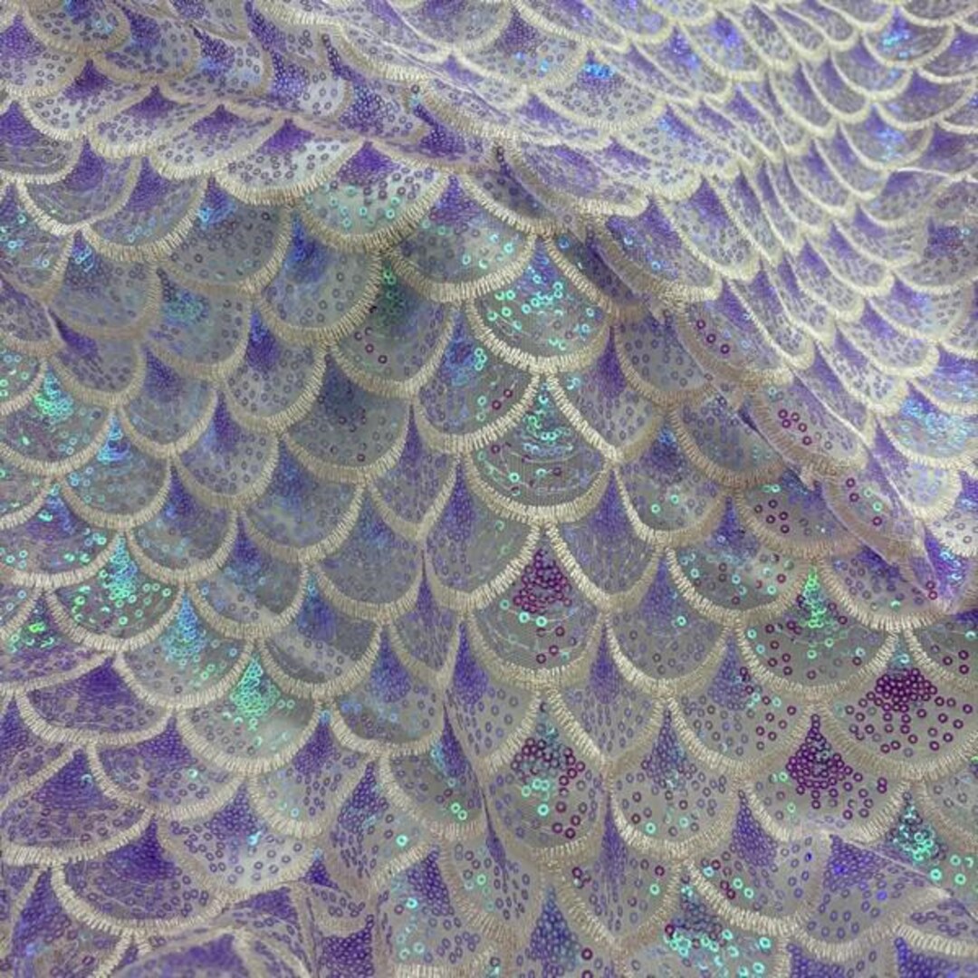 Shinny Sequins Fabric, Fish Scales Embroidery Lace for Dance Costume ...