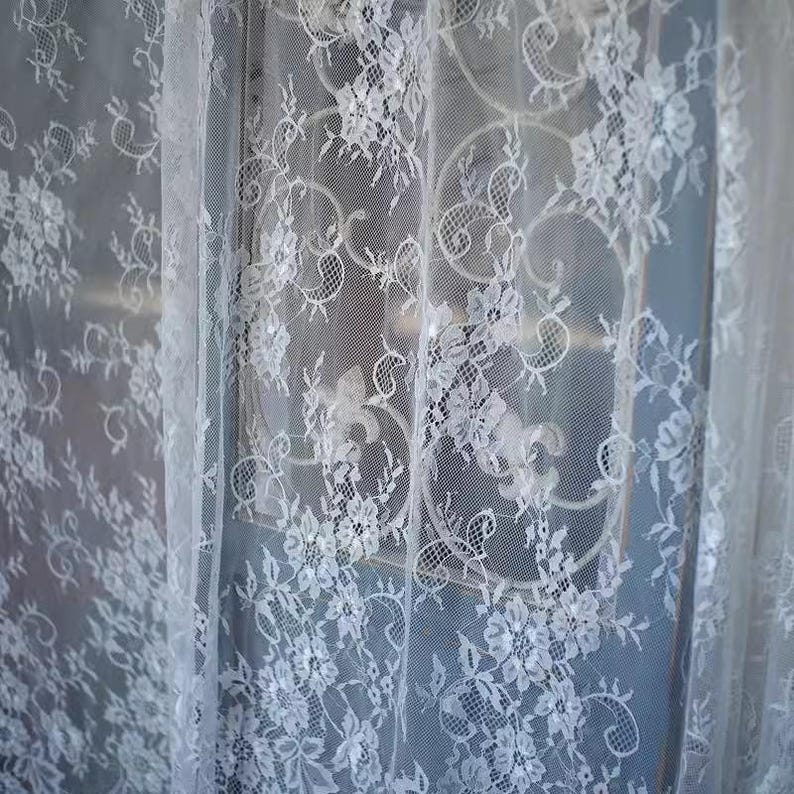 Colorful Soft Lace Fabric, Pretty Chantilly Lace Fabric, Eyelash Floral ...