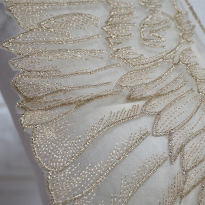 Rose Gold Wing Applique, Angel Wing Embroidery Organza Applique, Pair ...