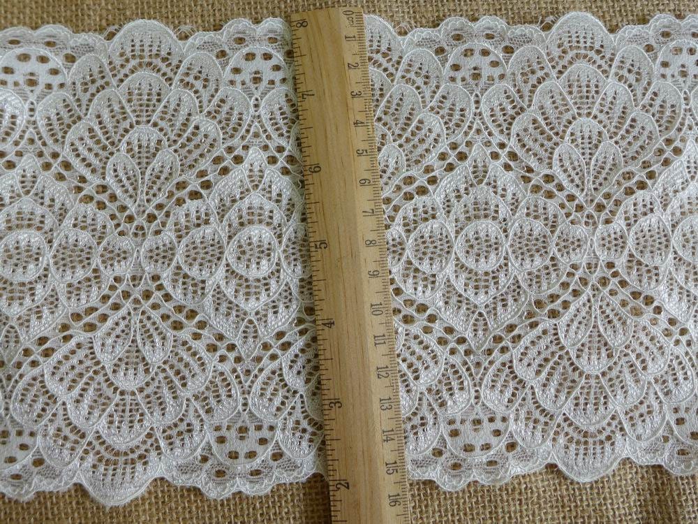 Sale off White Lace Embroidery Stretch Lace Fabric Trims | Etsy