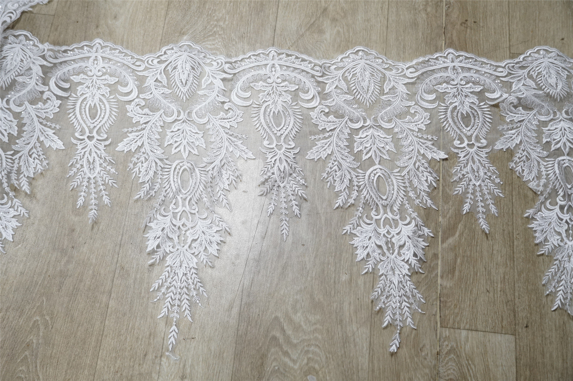 Wide Lace trim in Ivory Floral Bridal Lace Trim Embroidery | Etsy