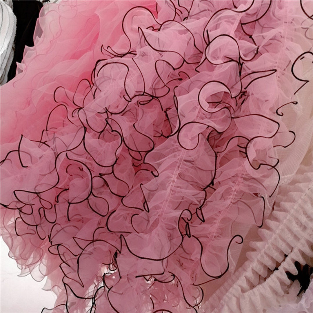 Light Pink Ruffle Lace Trim, Graceful Organza Lace Trim, Hot Lace Trim ...