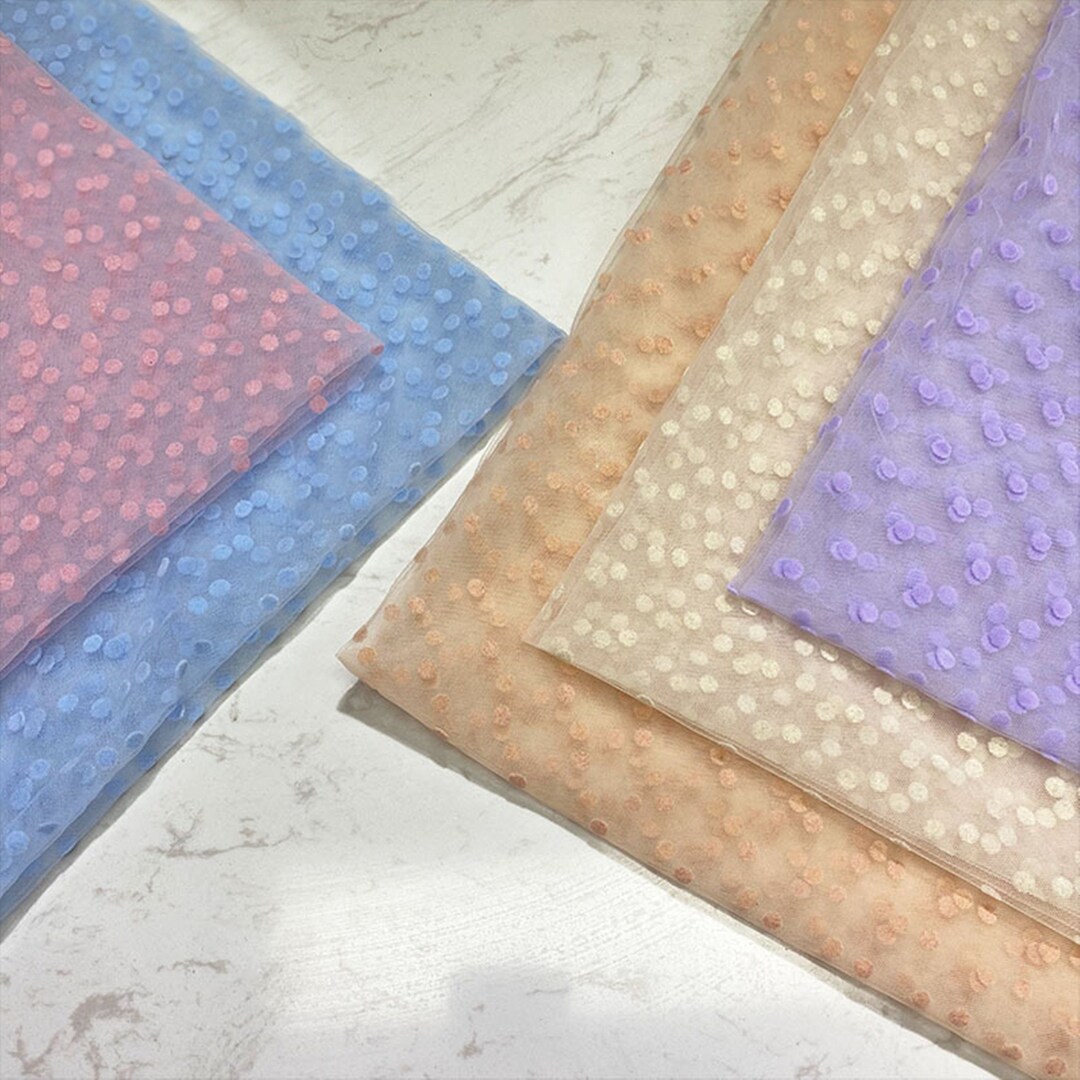 Polka Dot Flocking Lace Fabric Dots Soft Tulle Fabric for Girl - Etsy