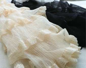 Black Ruffle Fabric - Etsy