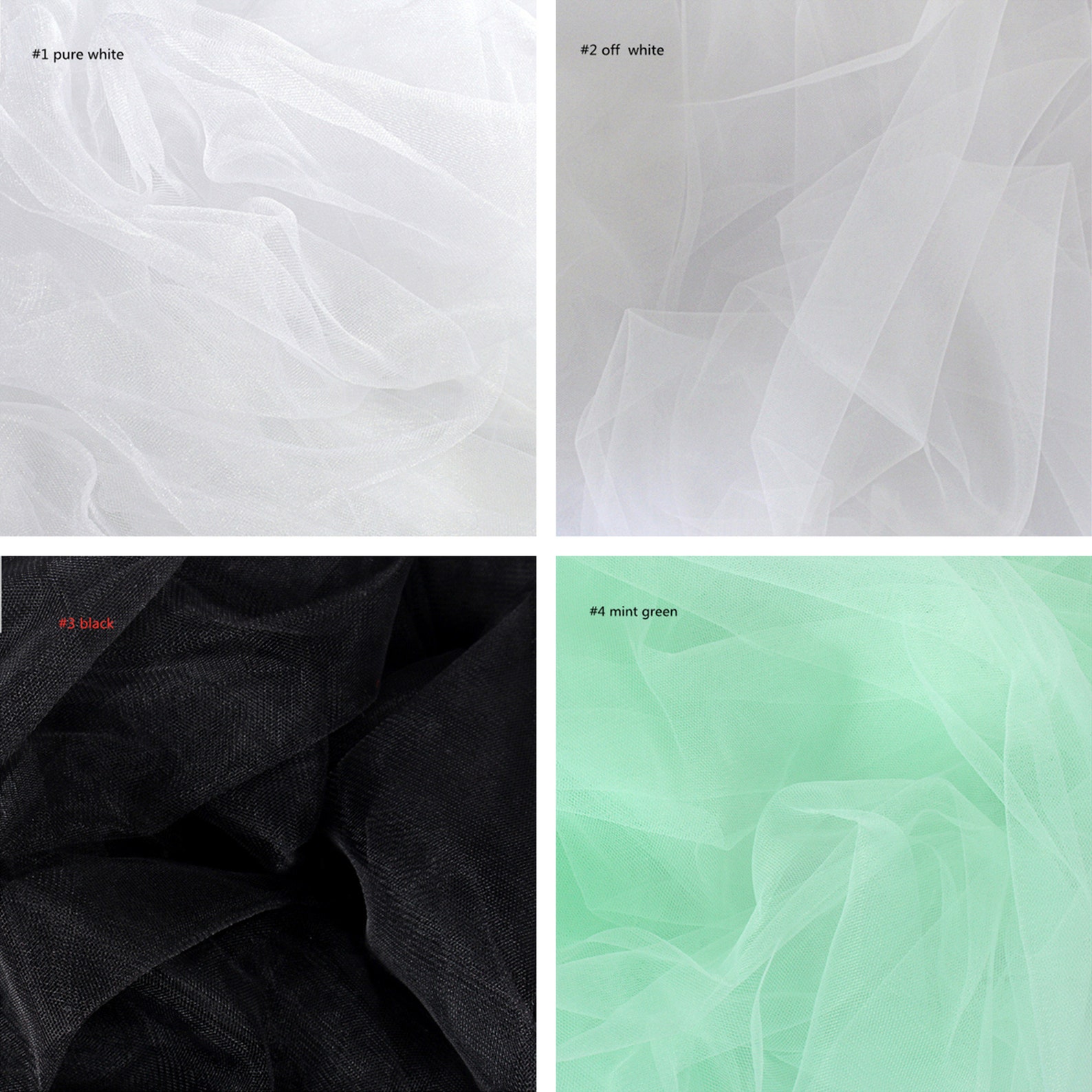 Soft Tulle Fabric 63 Wide Netting Tulle Fabric for Veils, Doll Dress ...