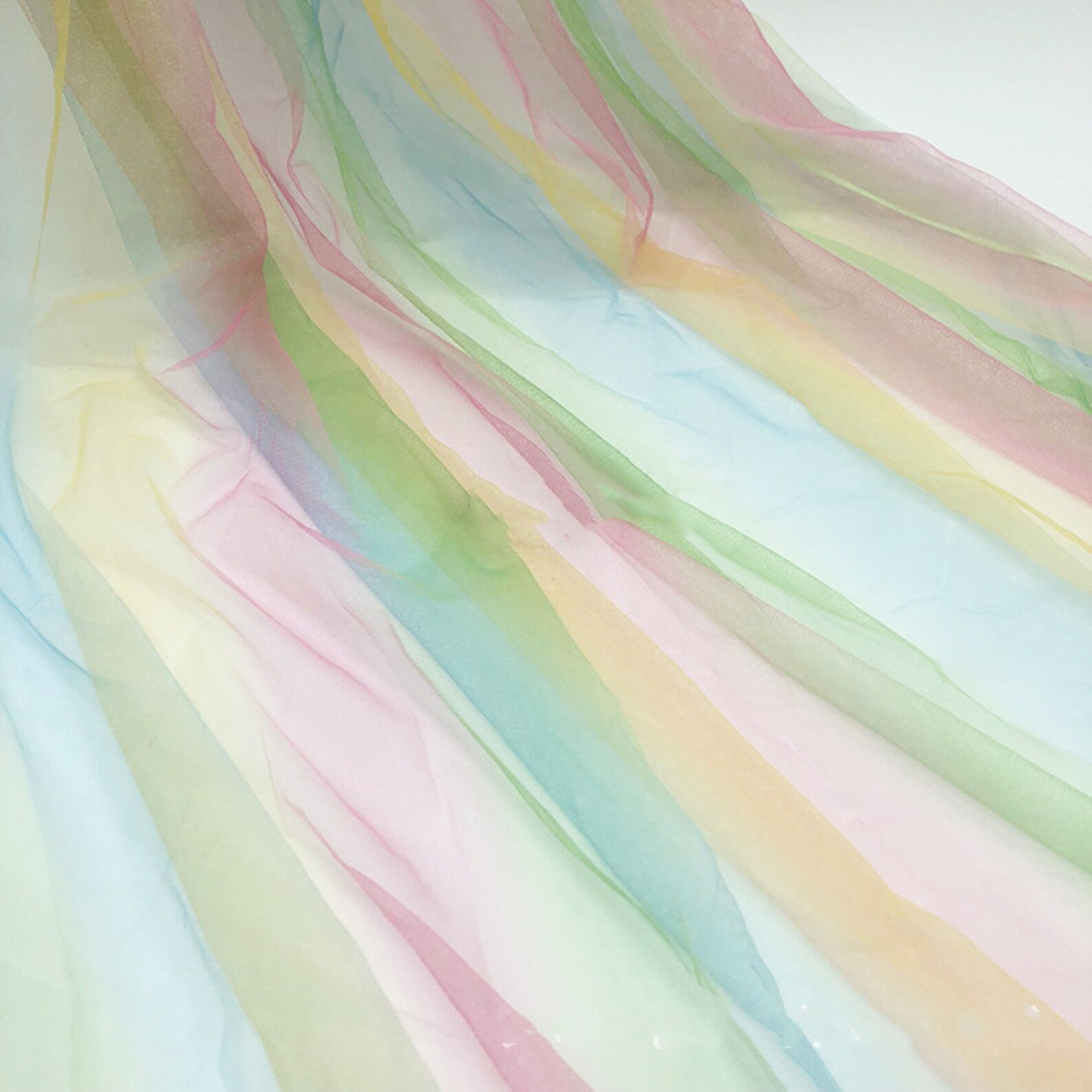 Rainbow Tulle Fabric Illusion Nylon Tulle Mesh Fabric - Etsy