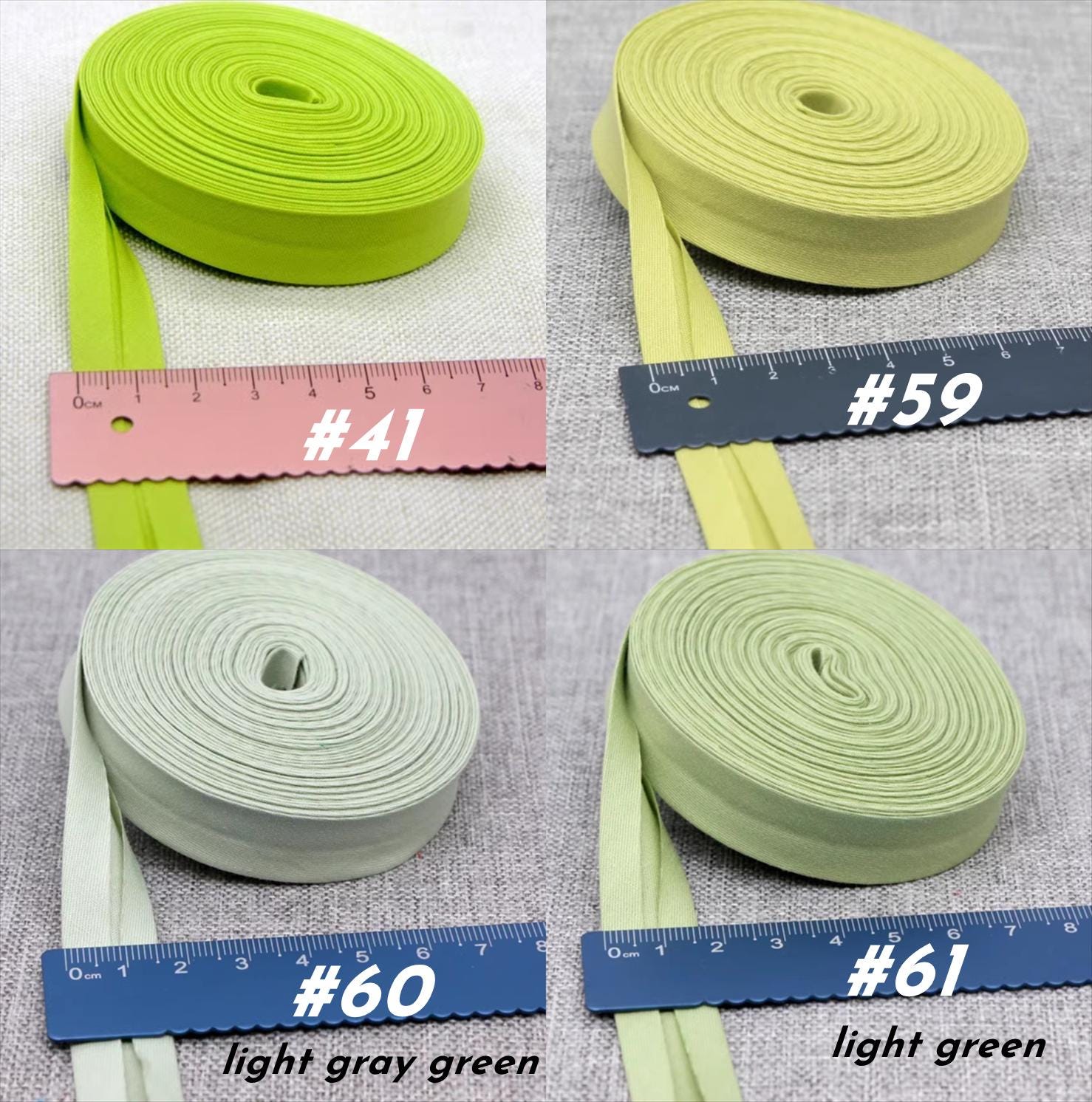 0.59"/1.5 Cm Wide Folded Bias Binding, Cotton Bias Tape Overlock Strip ...