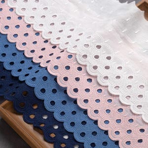 Lovely Embroidery Cotton Trim, Eyelet Scalloped Cotton Trim for Wedding ...