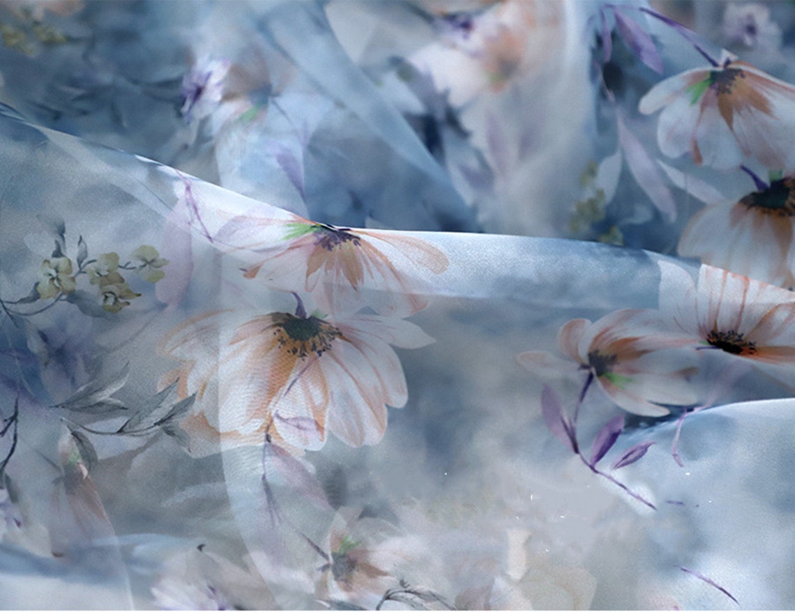 Gorgeous Floral Print Organza Fabric Translucent Organza Lace - Etsy UK