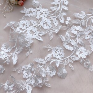 Beautiful Floral Lace Applique, Back Lace Applique With Embroidered ...