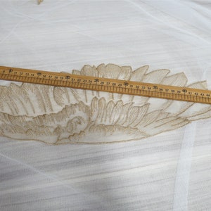 Rose Gold Wing Applique, Angel Wing Embroidery Organza Applique, Pair ...