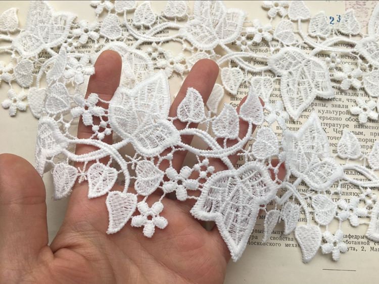 Venice Lace Trim White Beautiful Leaf Pattern Trim For | Etsy
