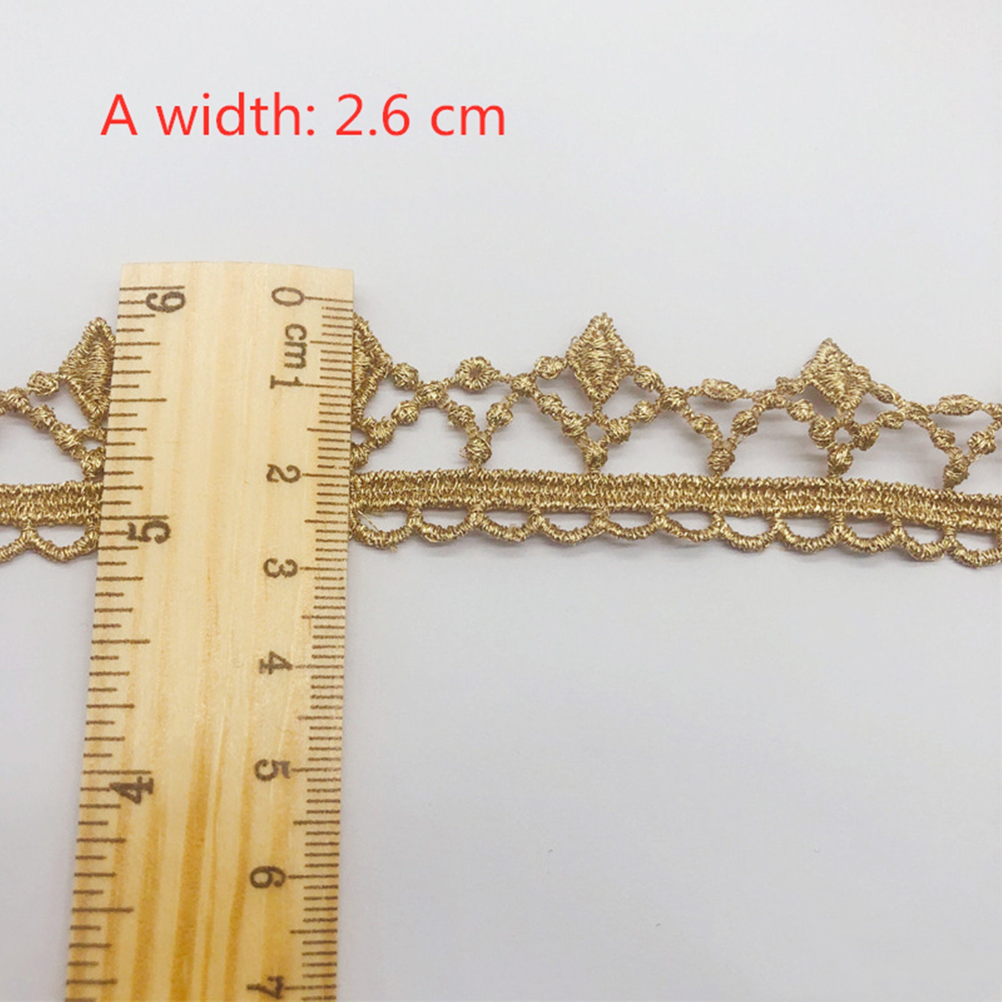 9 Yards Gold Lace Trim Narrow Lace Crown Lace Trim Crochet | Etsy