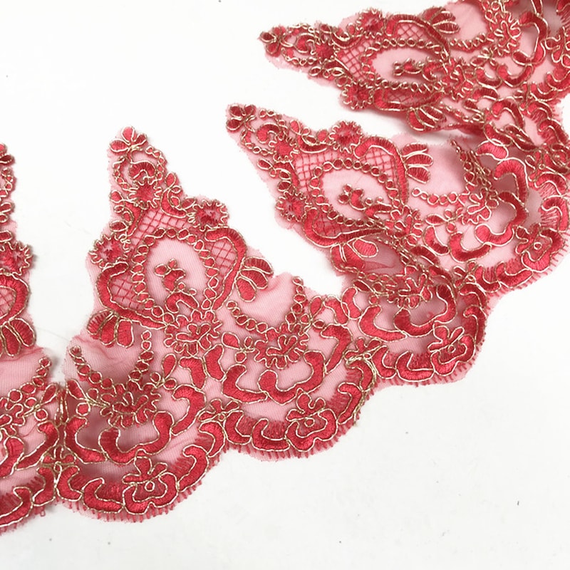 Red Lace Trim - Etsy