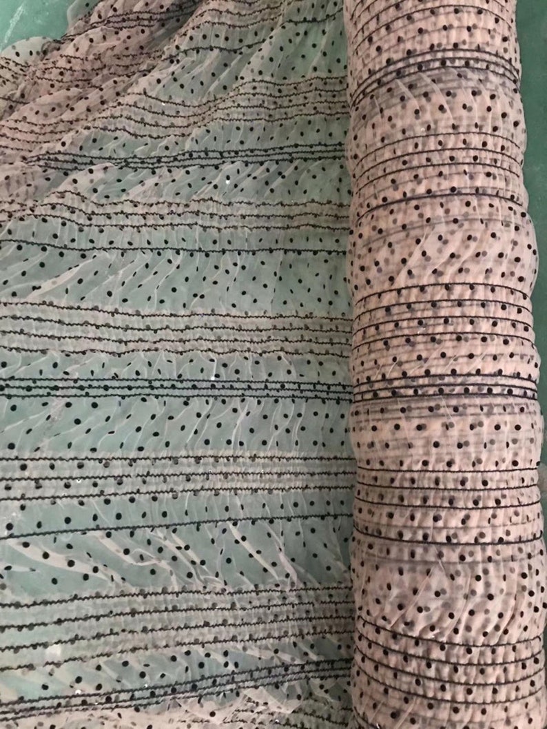 Romantic Brown Ruffled Fabric Sequins Ruffled Mesh Fabric - Etsy