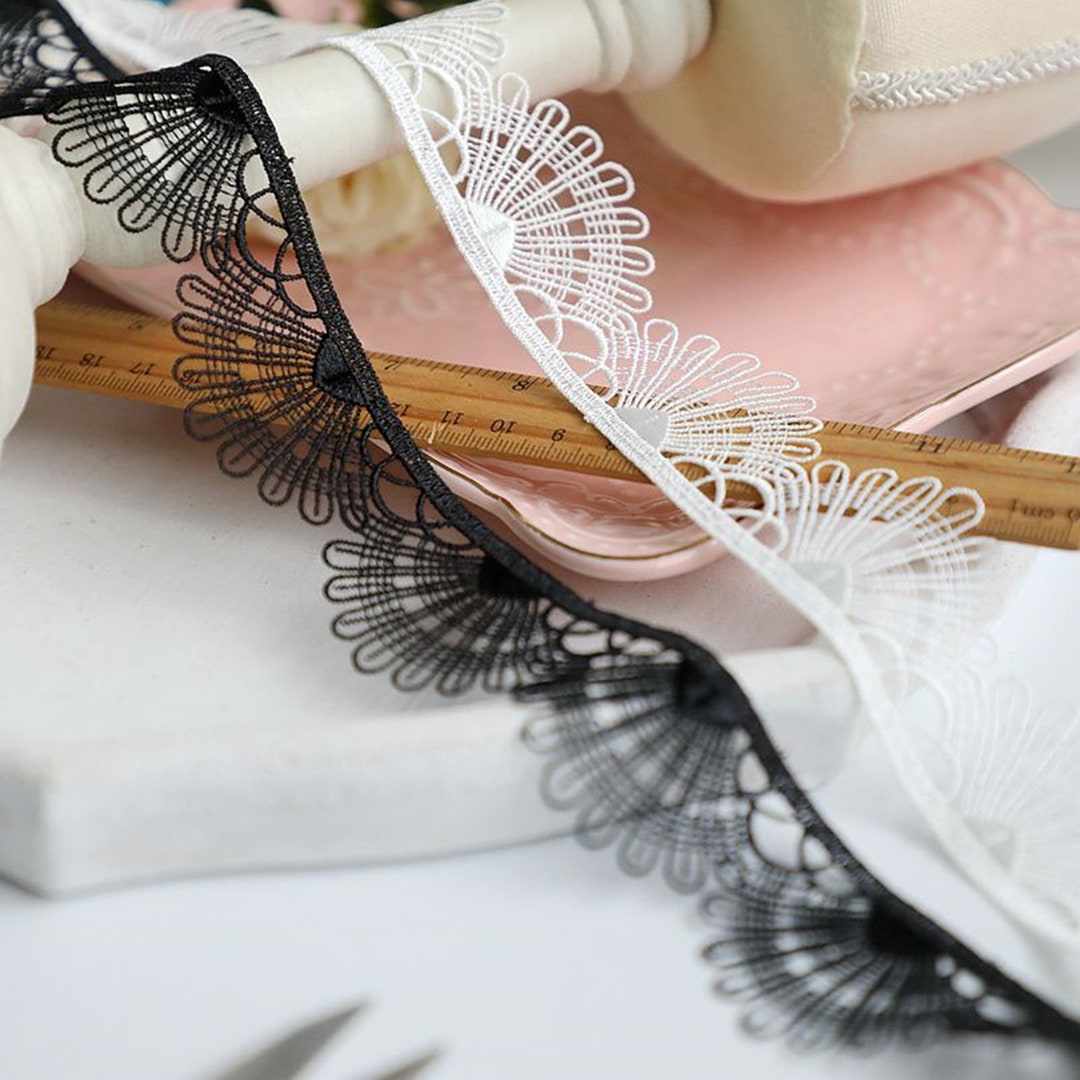Delicate Hollowed Lace Trim, Scalloped Narrow Lace Trim, Boho Dress ...