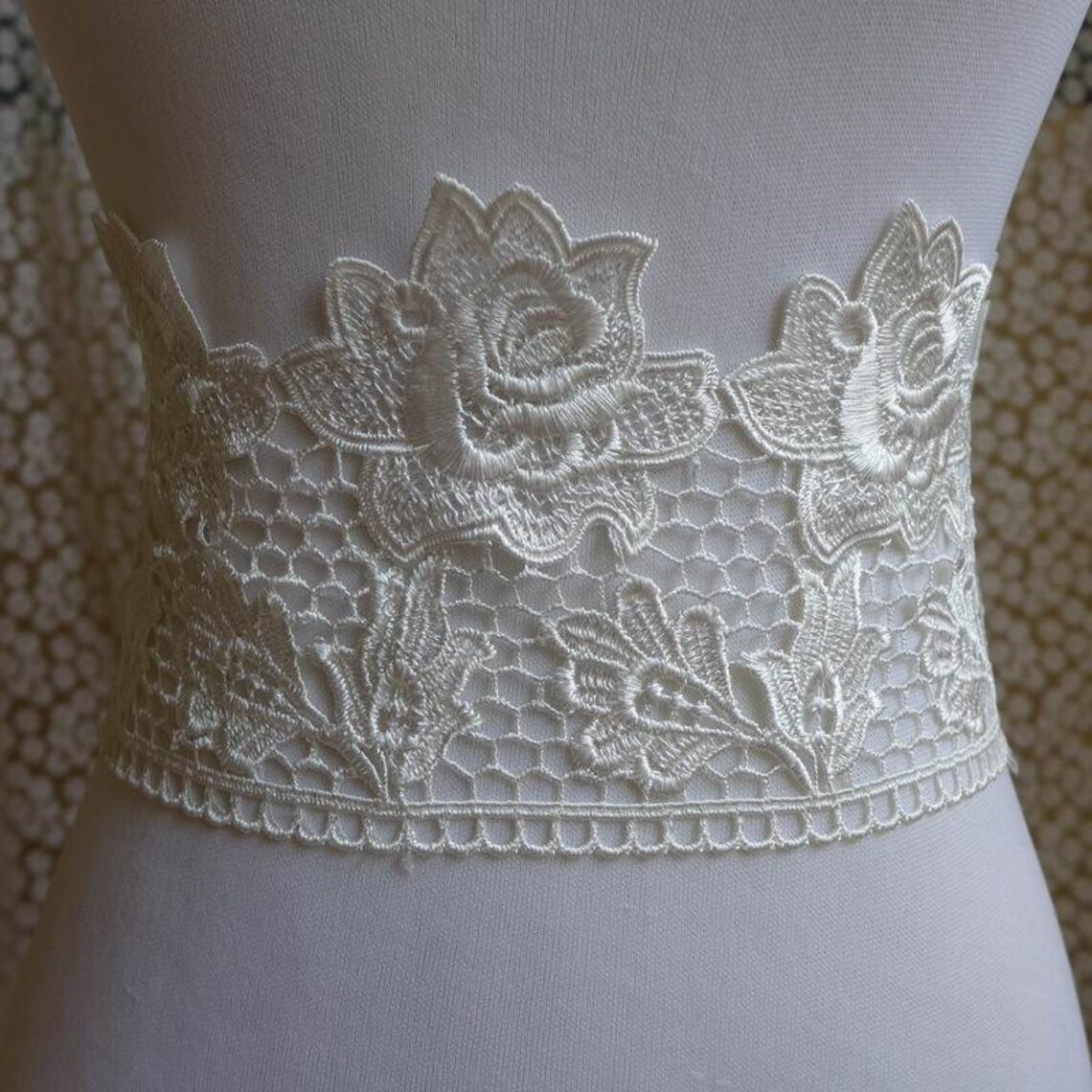 1 Yard Venice Roses Floral Lace Trim in Ivory for Bridal - Etsy