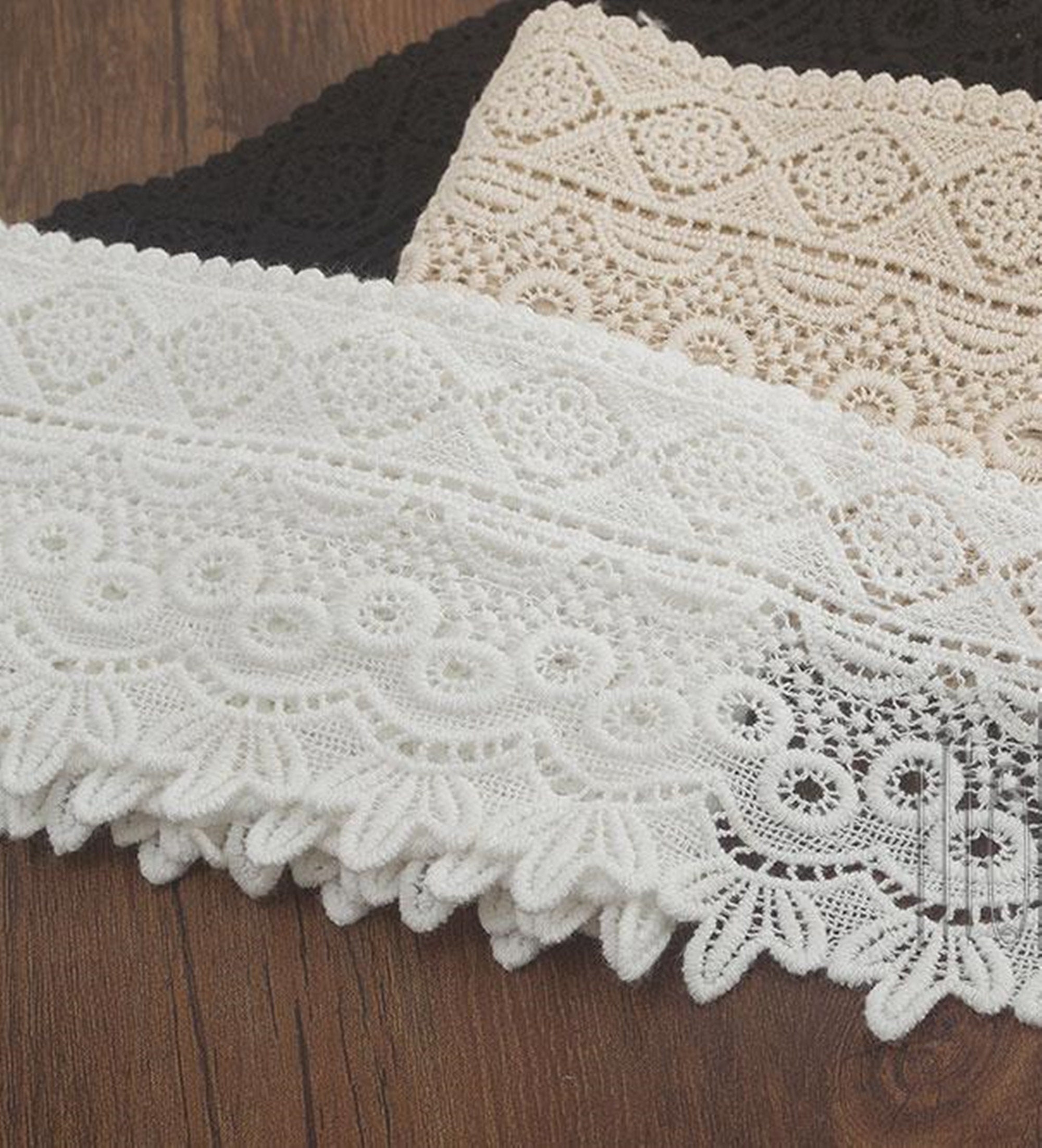 Cotton Lace Trim Embroidered Crochet Lace Vintage Lace Trim - Etsy UK
