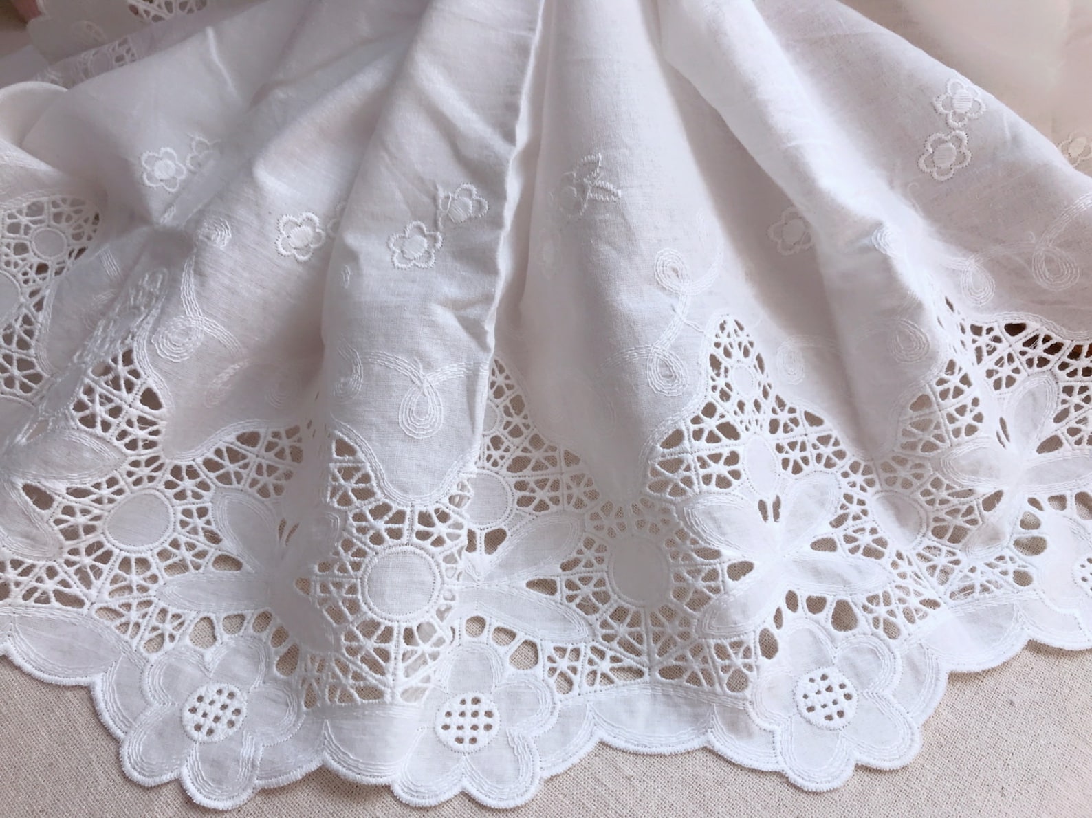 Off White 13.7 Wide Cotton Lace Trim Wide Lace Trim | Etsy