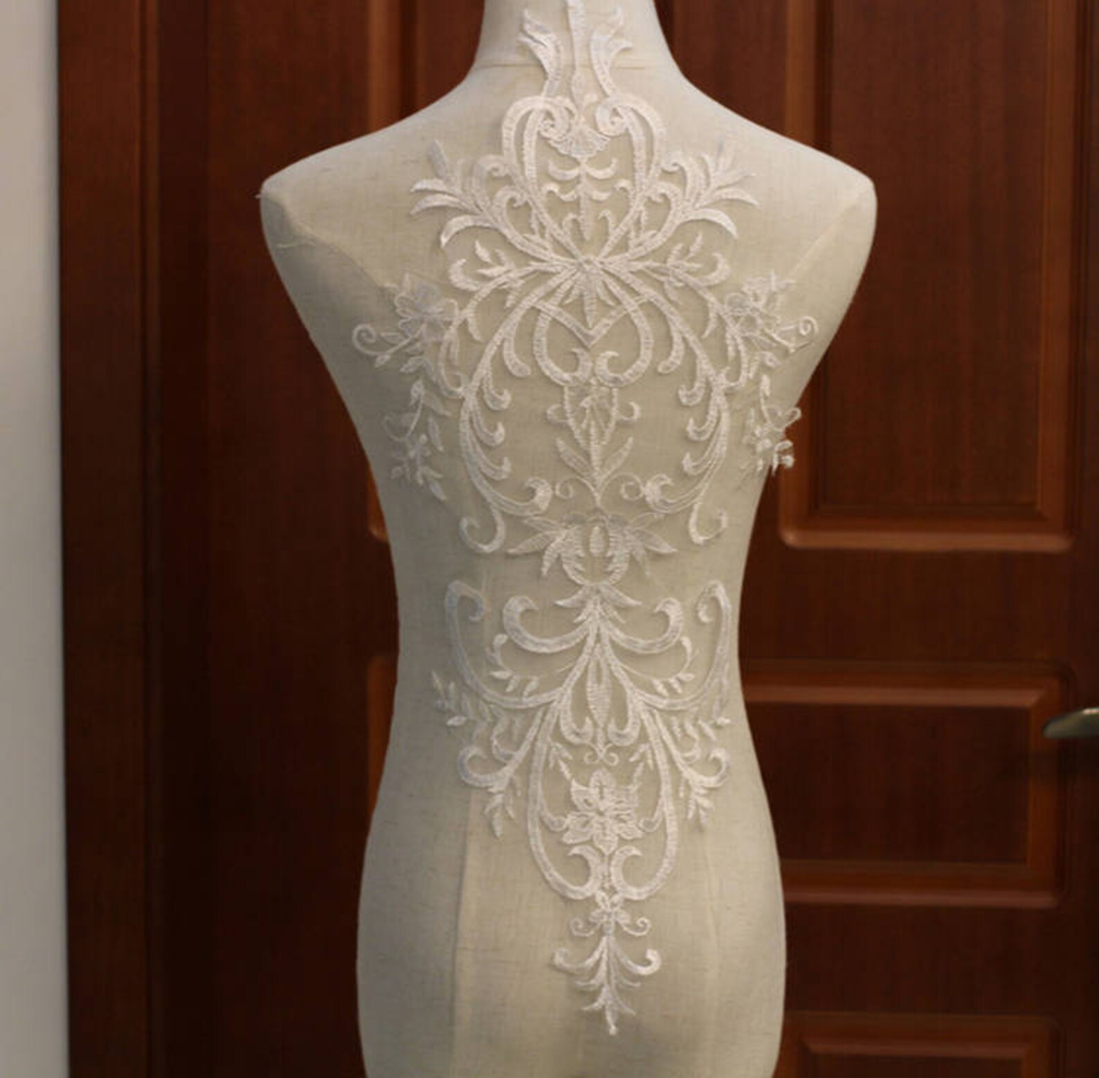 White Lace Applique Large Applique on Mesh for Jewellery | Etsy