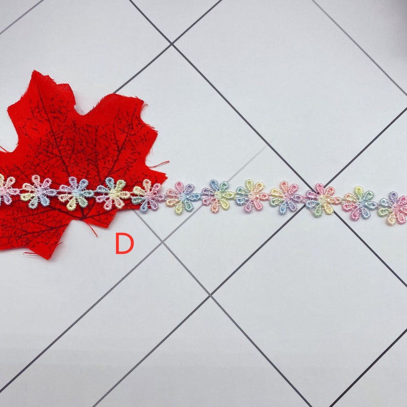 Floral Lace Trim Dreamy Colorful Lace Trim Rainbow Flowers | Etsy