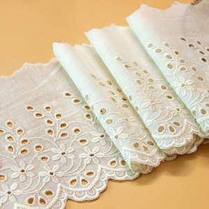 Black Cotton Lace Trim, 5.3" Wide Cotton Lace Trimming, Black Lace Trim ...