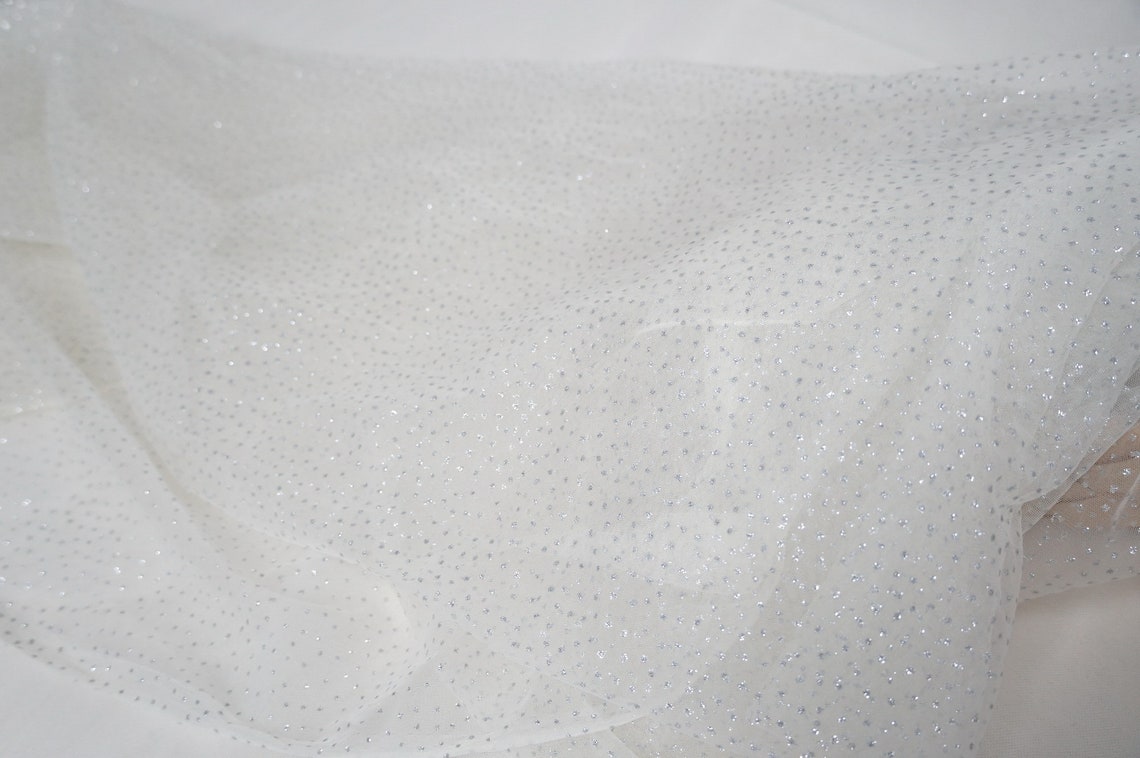 Shiny glitter lace fabric glued glitter tulle fabric sliver | Etsy