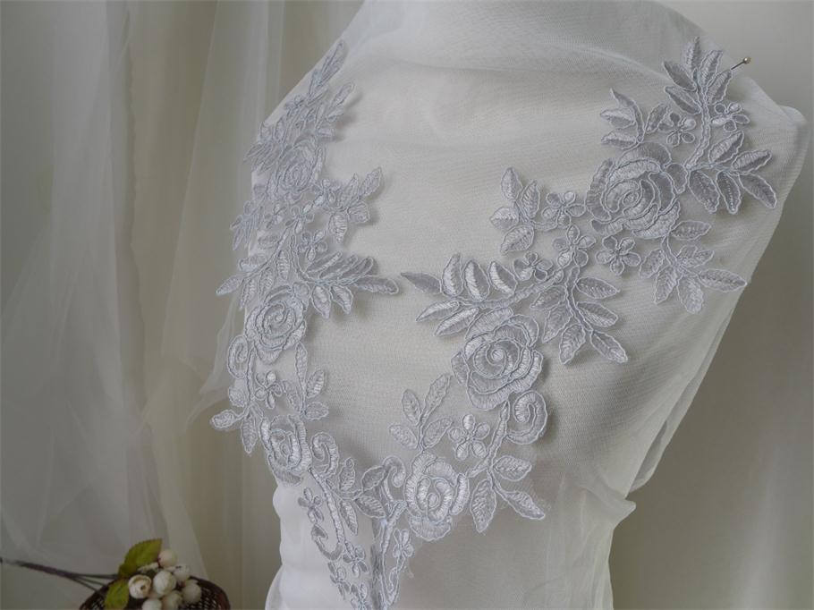 Elegant Flower Lace Applique Alencon Bridal Wedding Applique | Etsy