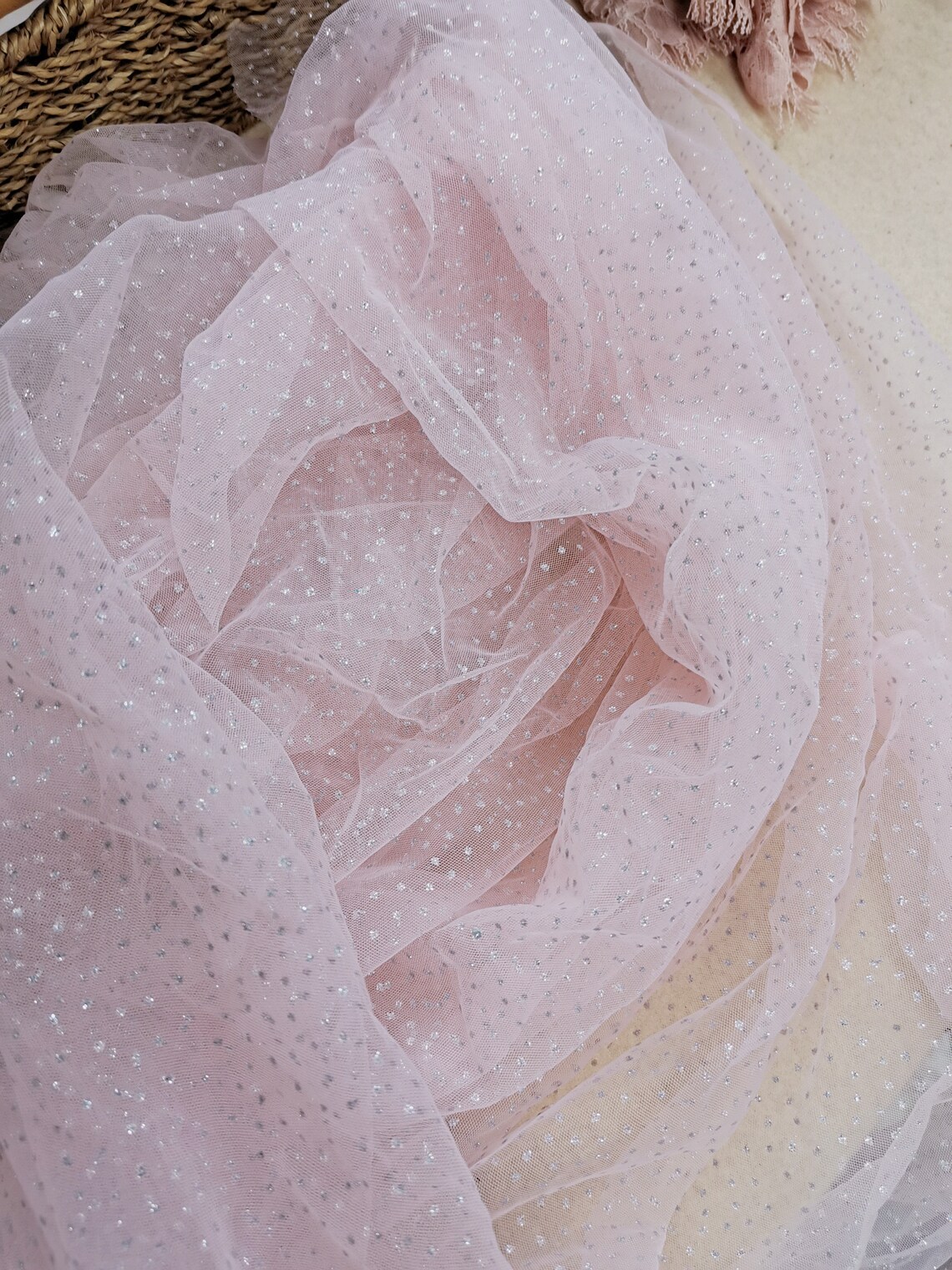 Shiny glitter lace fabric glued glitter tulle fabric sliver | Etsy