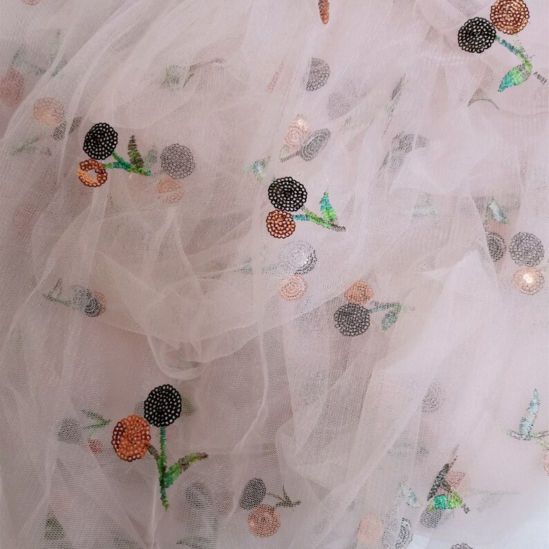 Cute Cherry Lace Fabric Sequins Lace Fabric Sequins Cherry - Etsy