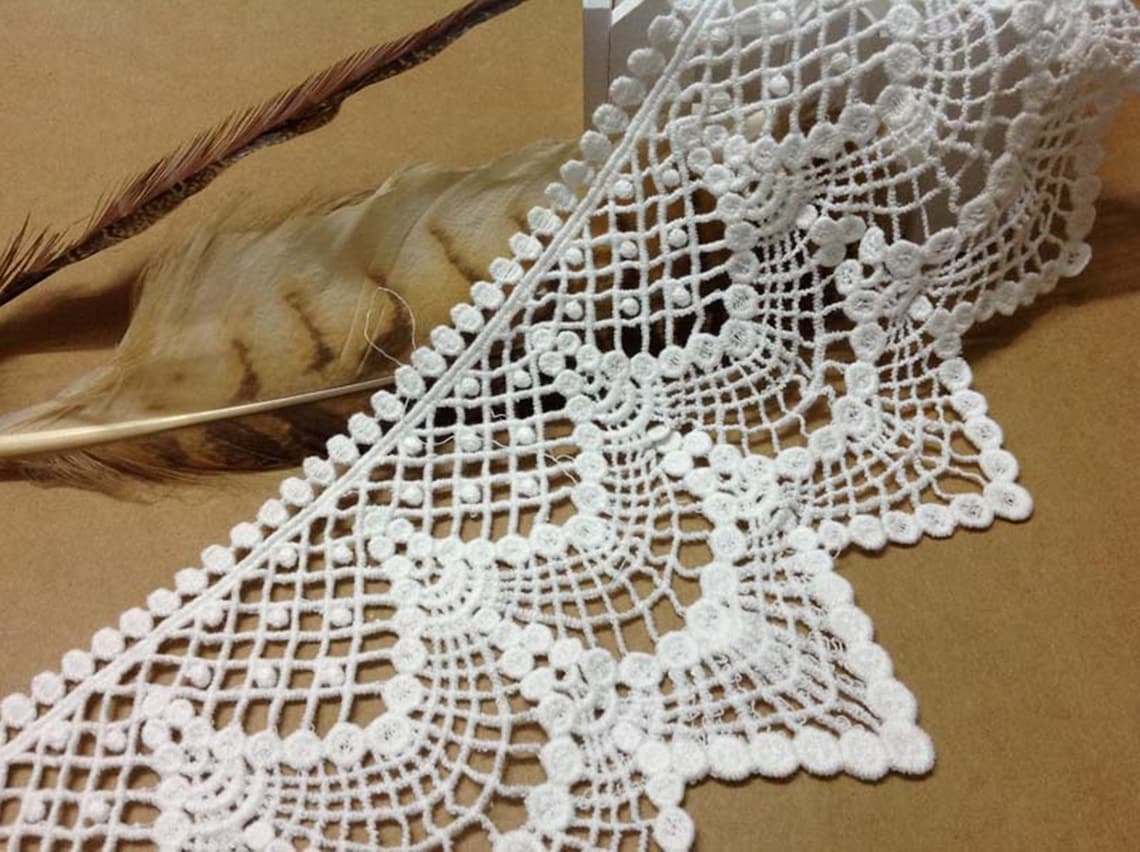 Cotton Lace Trim Scalloped Lace Trim Hollowed Out Cotton - Etsy