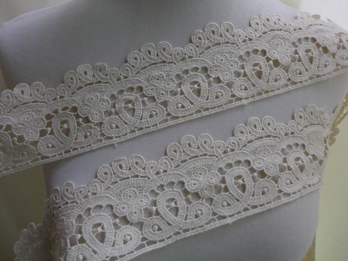 Beige Cotton Lace Trim Vintage Embroidered Lace Trim | Etsy