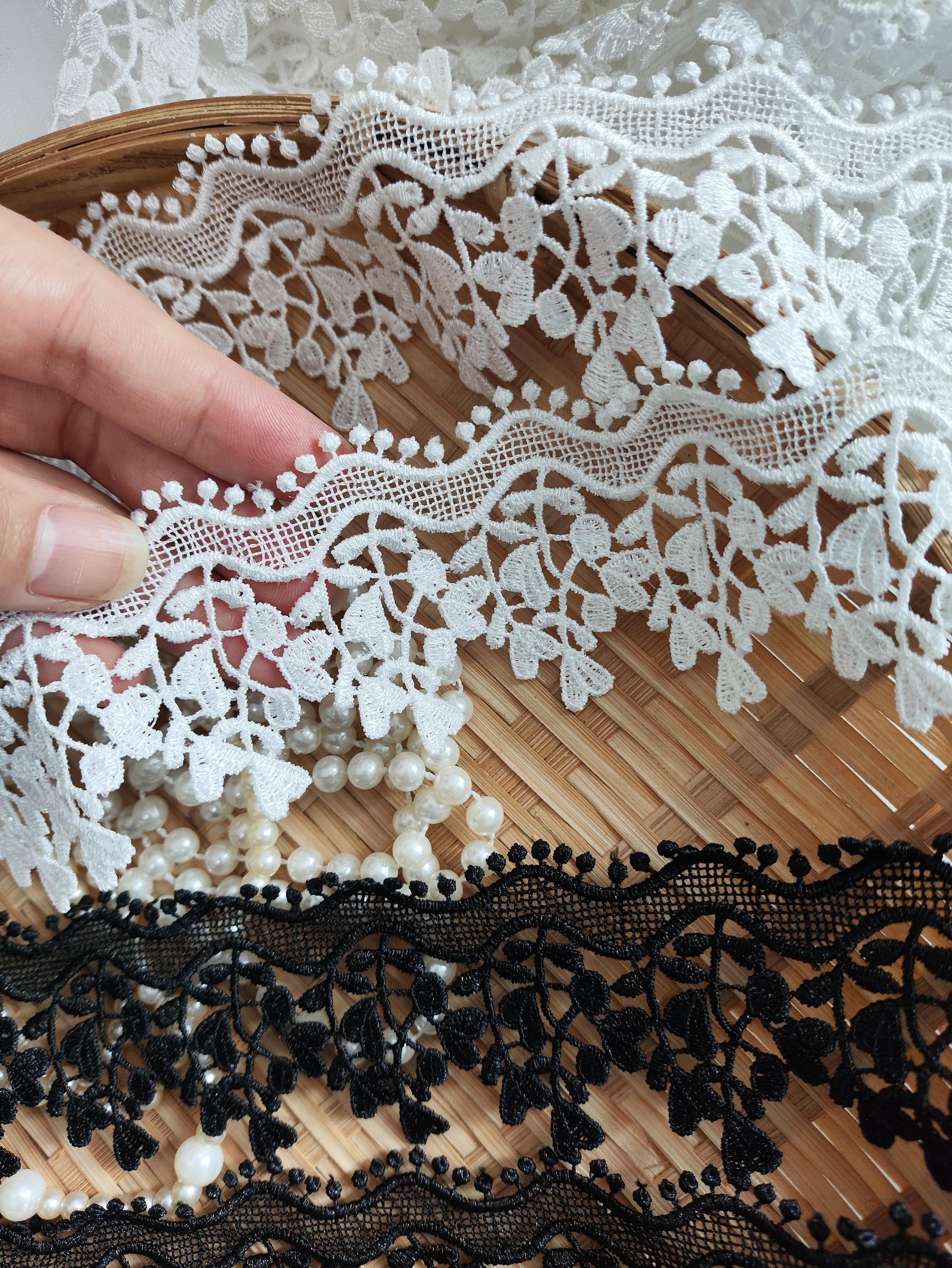 14 Yards Embroidered Venice Lace Trim, Cute Dots Heart Shape Lace Trim ...
