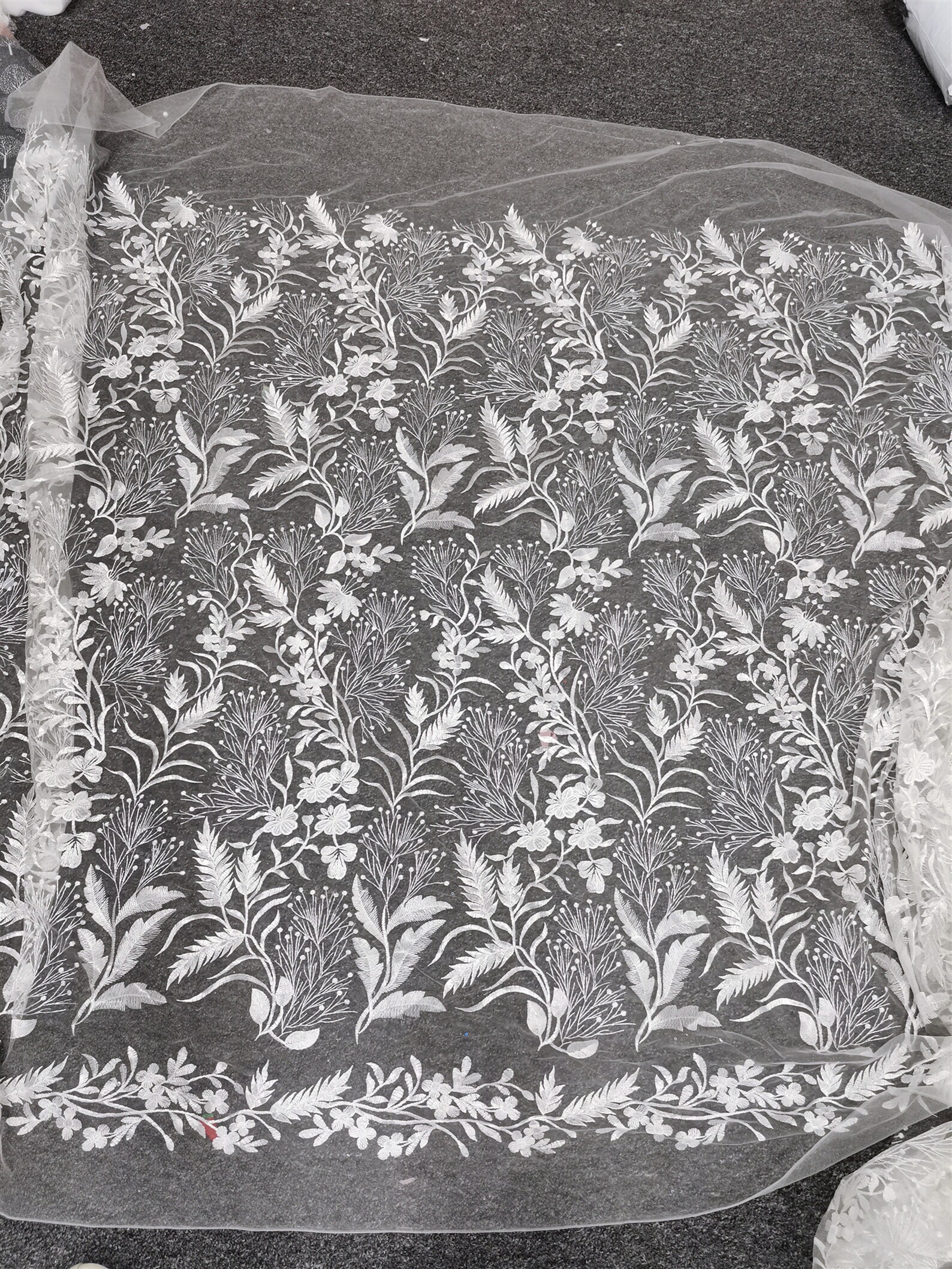 Gorgeous Floral Leaf Overlay Embroidery Lace Fabric Wedding | Etsy